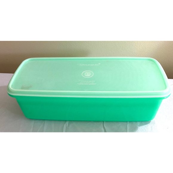 Tupperware | Dining | Vintage Long Square Tupperware Green Container ...